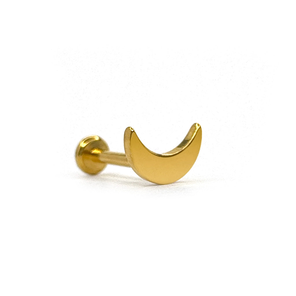 Lunar Curve gold titanium flat back – Piercing 360