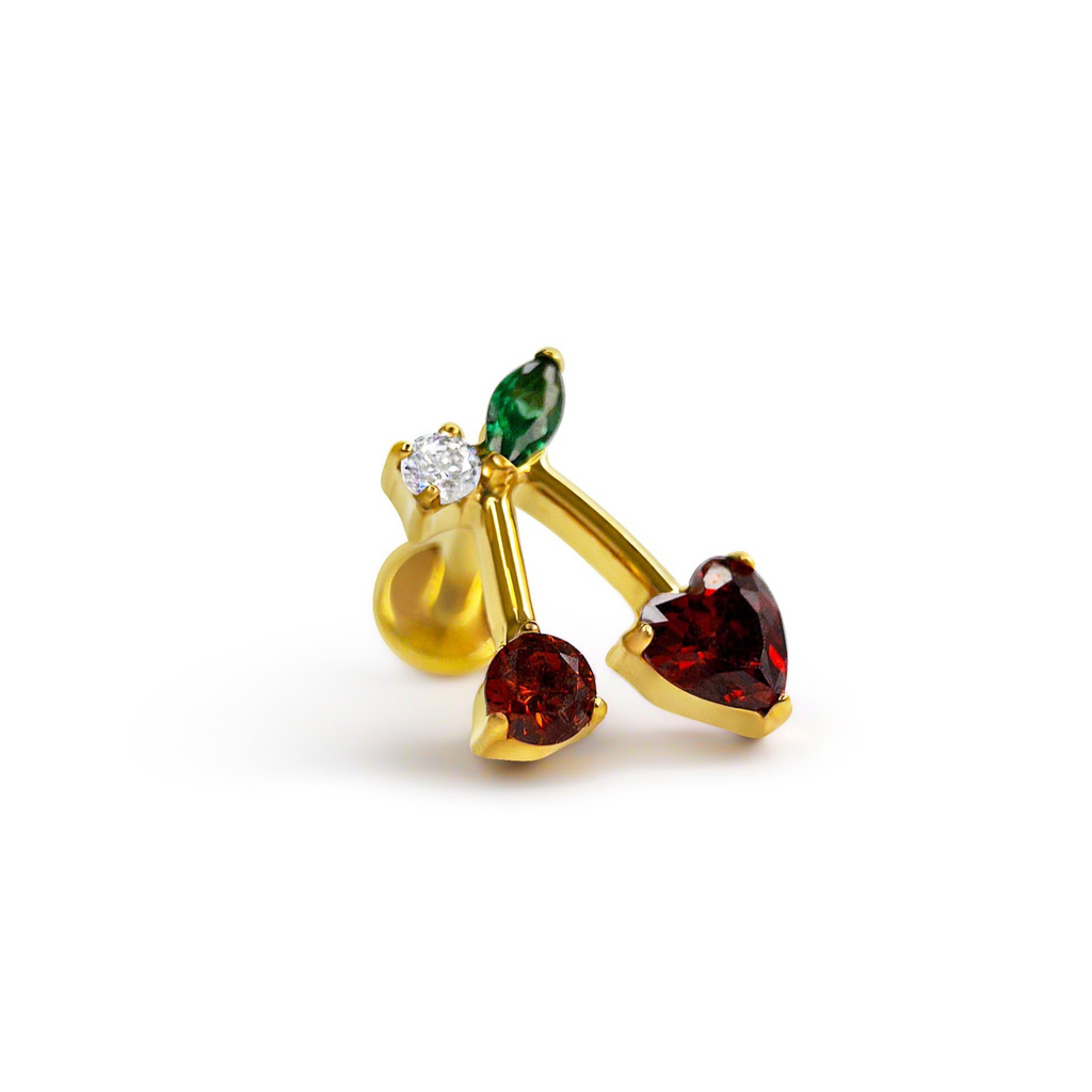 Ruby Heart Cherry Helix Earring – Piercing 360